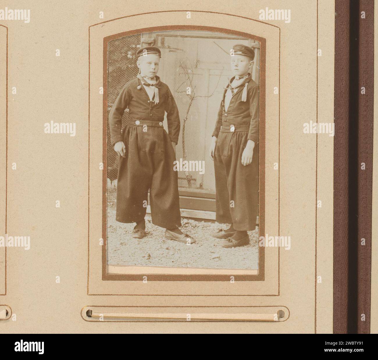 Portrait of two boys in a chicken run, Anonymous, 1880 - 1920 ...