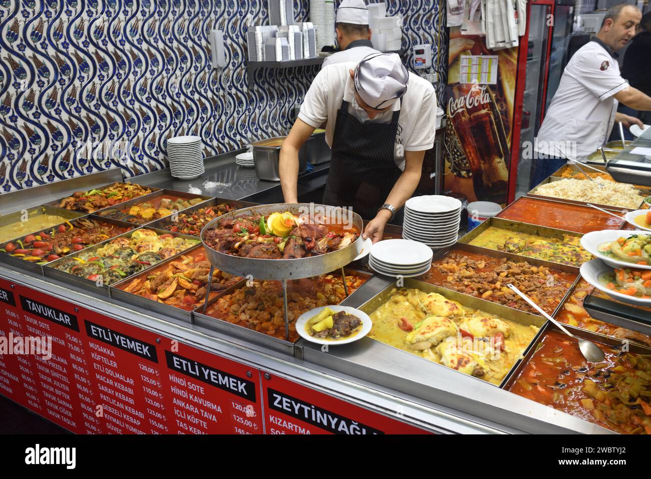 Istanbul, Turkey – December 08, 2023: Take away cafe with traditional ...