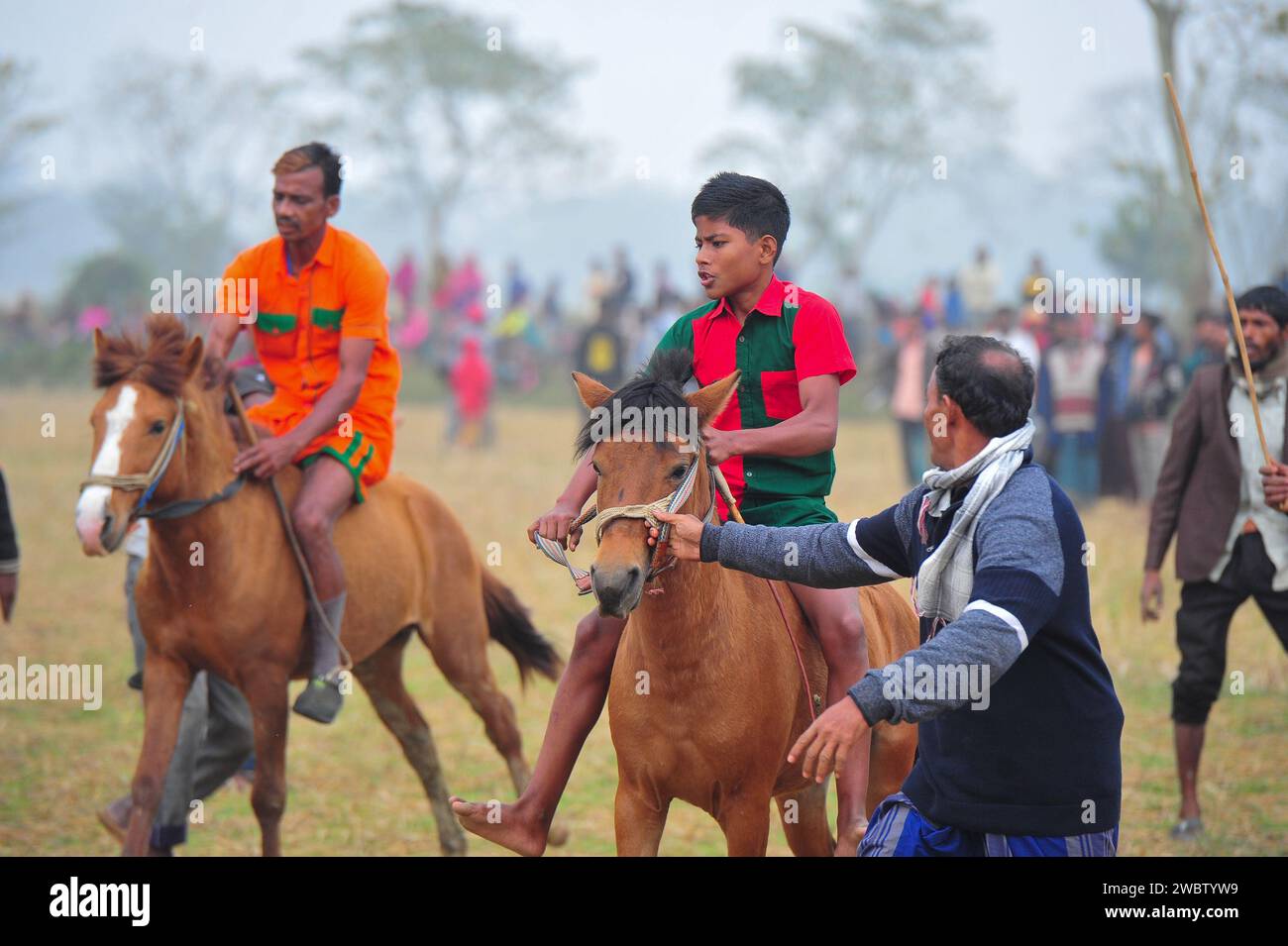 Sylhet, Bangladesh. 12th Jan, 2024. A rural horse competition was ...