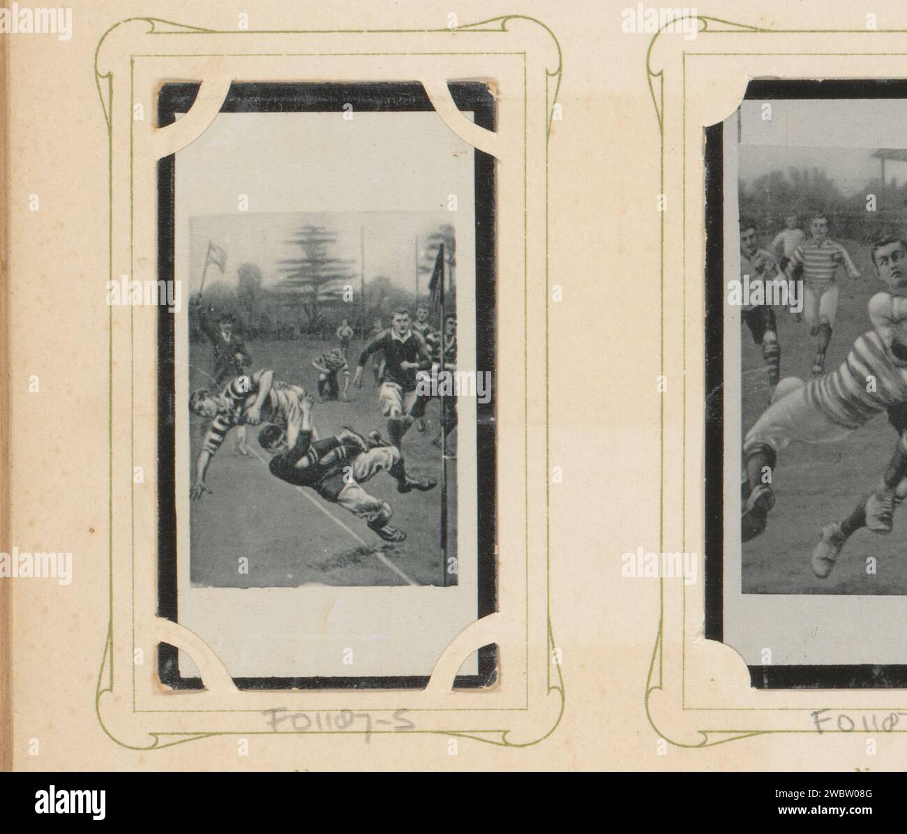 Reproduction of a drawing of players on the field during a rugby match ...