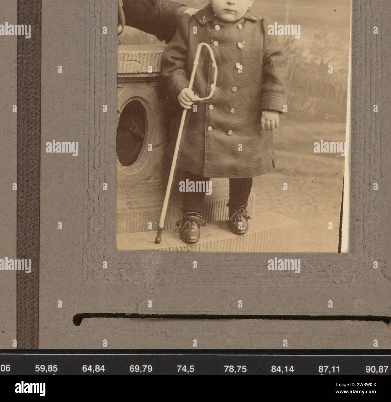 Portrait of a boy with hat and stick, Louis Robert Werner, 1878 - 1886 ...