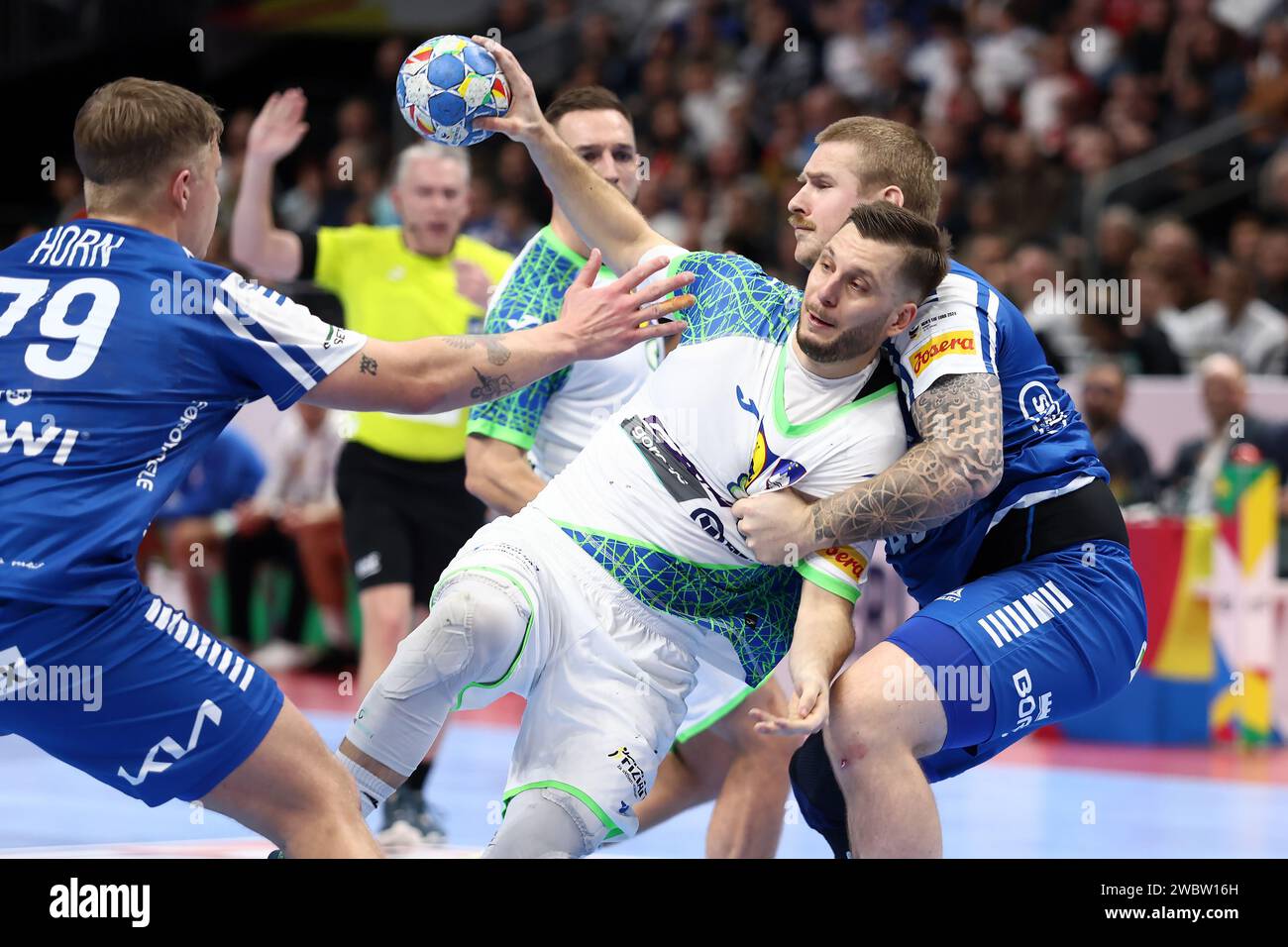 Berlin, Germany. 11th Jan, 2024. Aleks Vlah during the Men Handball EHF ...