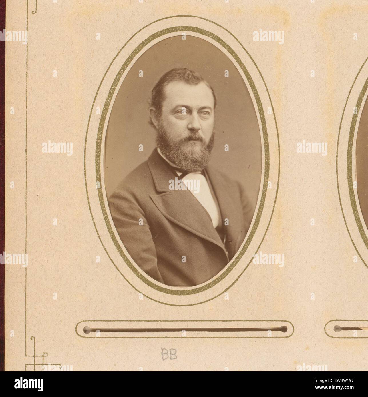 Portrait of a man with mustache and beard, Albert Greiner, 1861 - 1874 ...