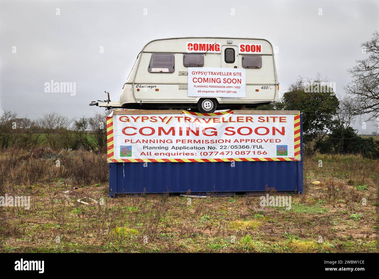 A newly planned Gypsy/ Traveller site in Shropshire Stock Photo - Alamy