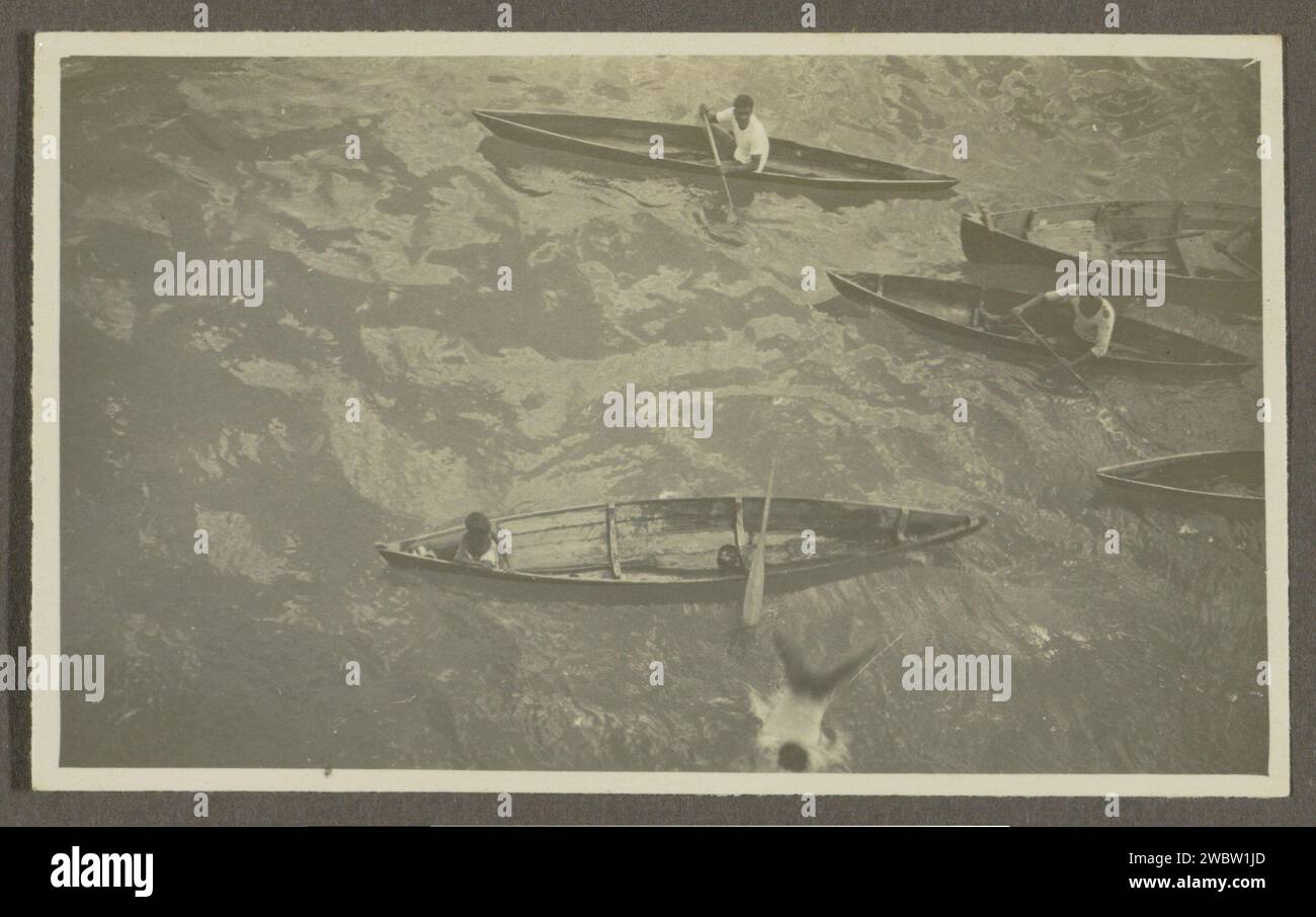 Boys in Houten Boats, Anonymous, 1920 - 1930 photograph Part of the ...