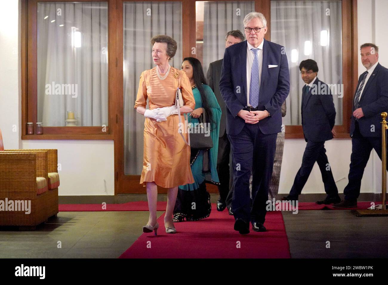 The Princess Royal walks with Andrew Patrick the British High ...