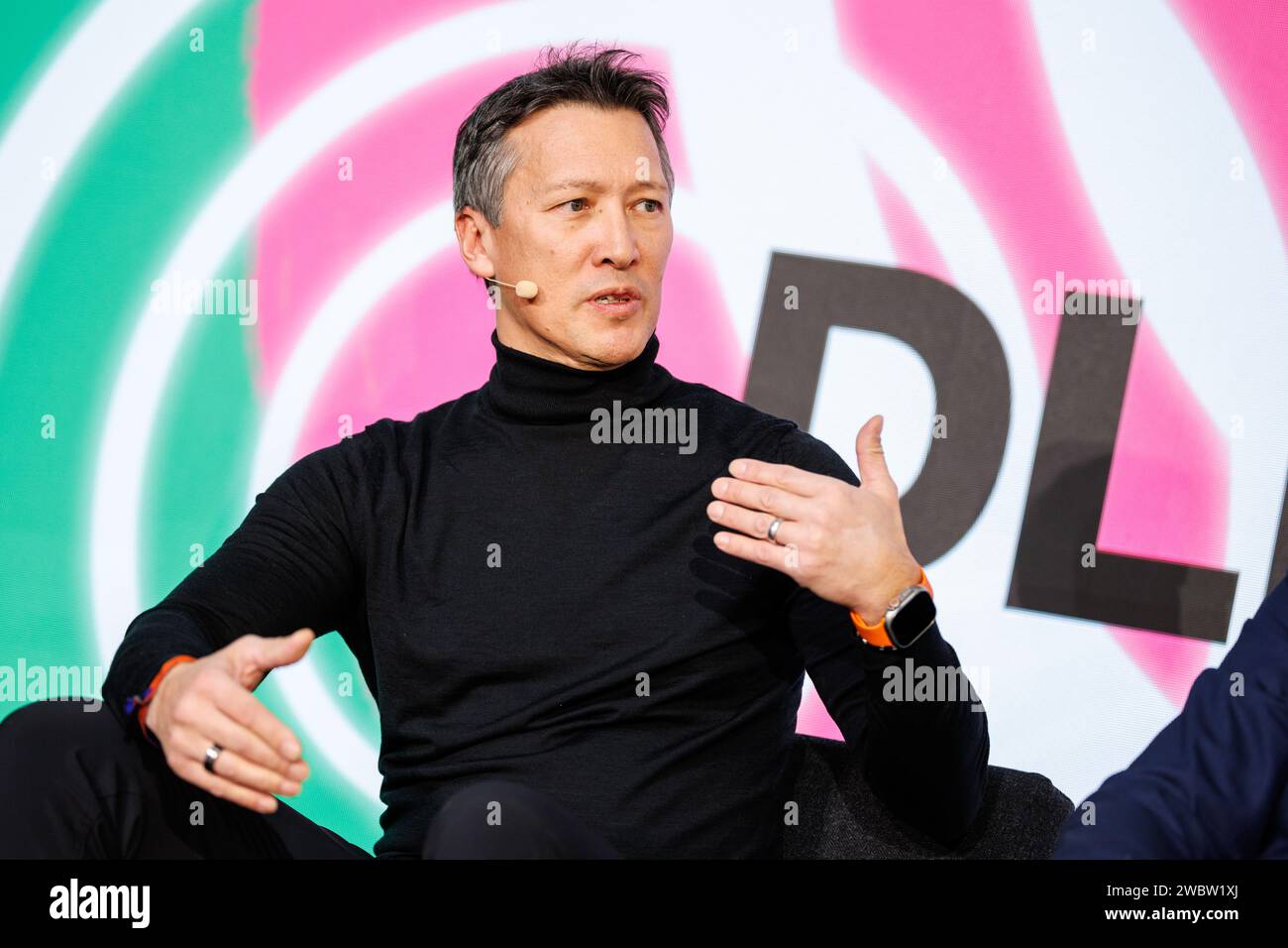 Munich, Germany. 12th Jan, 2024. Dirk Hoke, CEO of Volocopter, speaks ...
