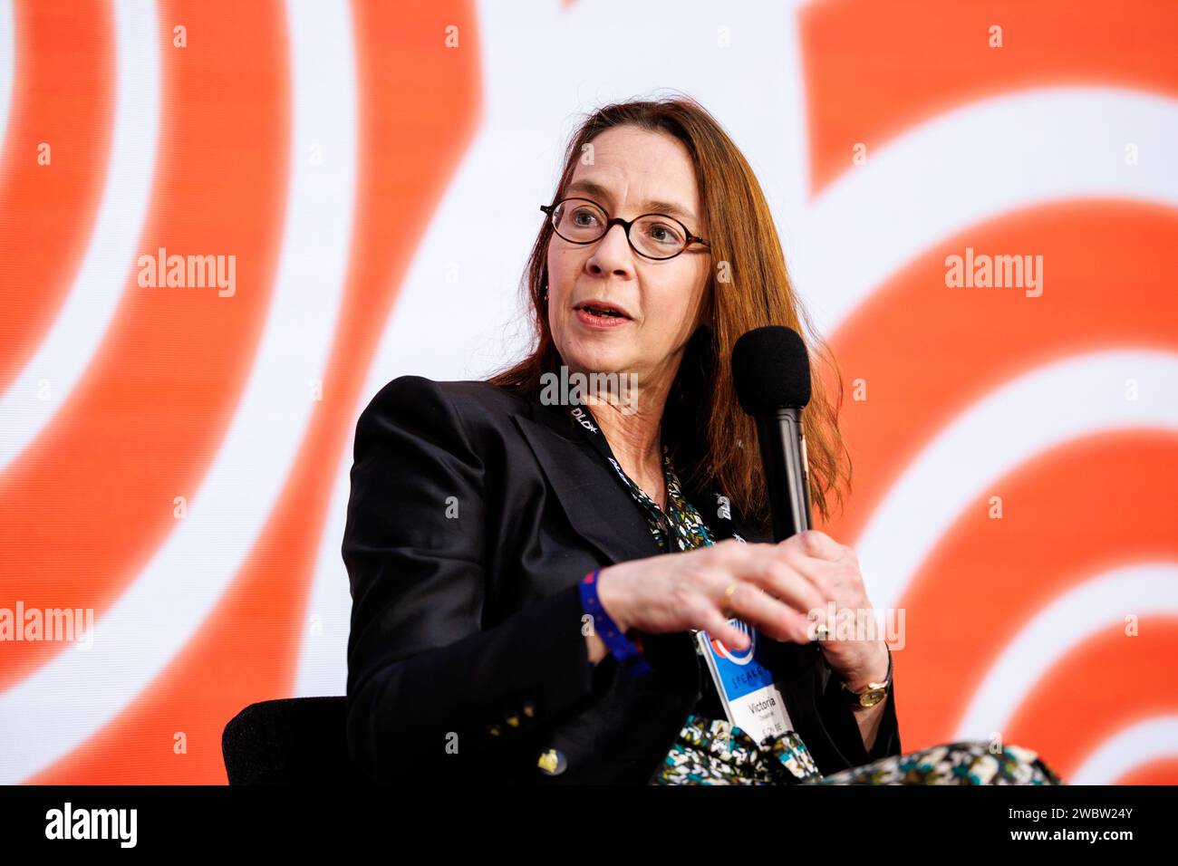 Munich, Germany. 12th Jan, 2024. Victoria Ossadnik, CEO of E.ON Energie ...