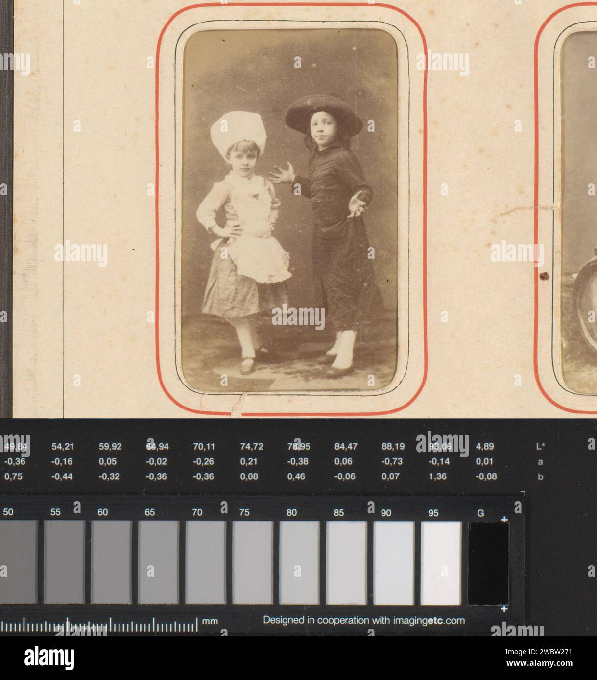 Portrait of an unknown boy and girl in dress up clothes, Alexandre ...