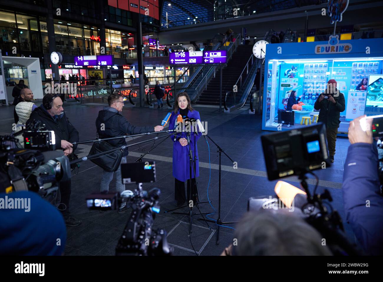 Berlin, Germany. 12th Jan, 2024. Deutsche Bahn Group spokeswoman Anja ...