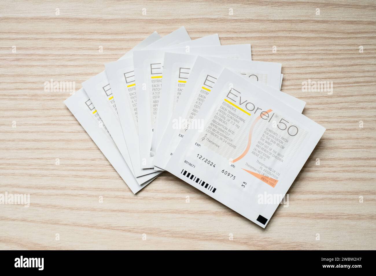 Hormone Replacement Therapy medication: Evorel 50 (estradiol Stock ...