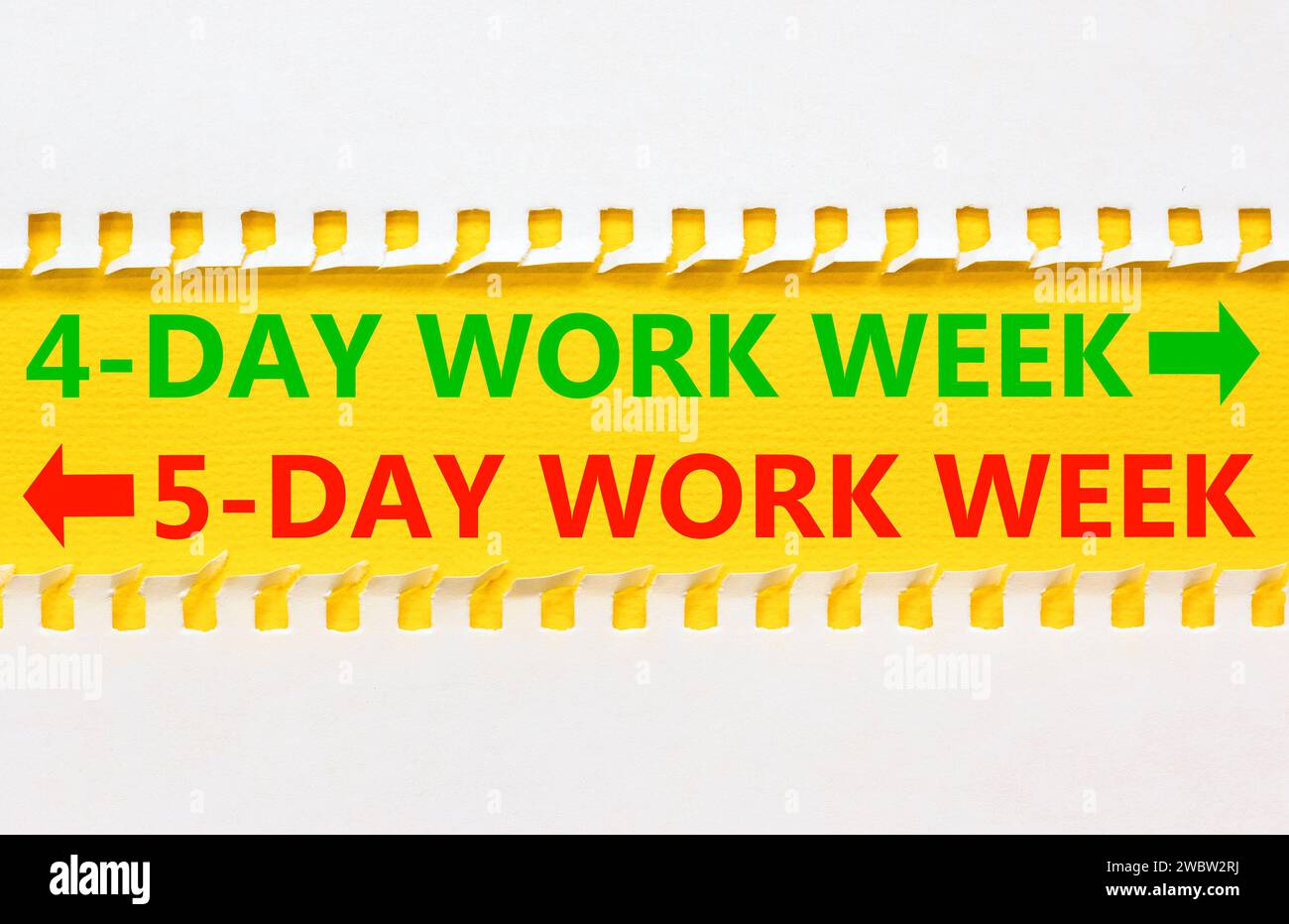 5 or 4 day week symbol. Concept word 5-day work week or 4-day work week ...