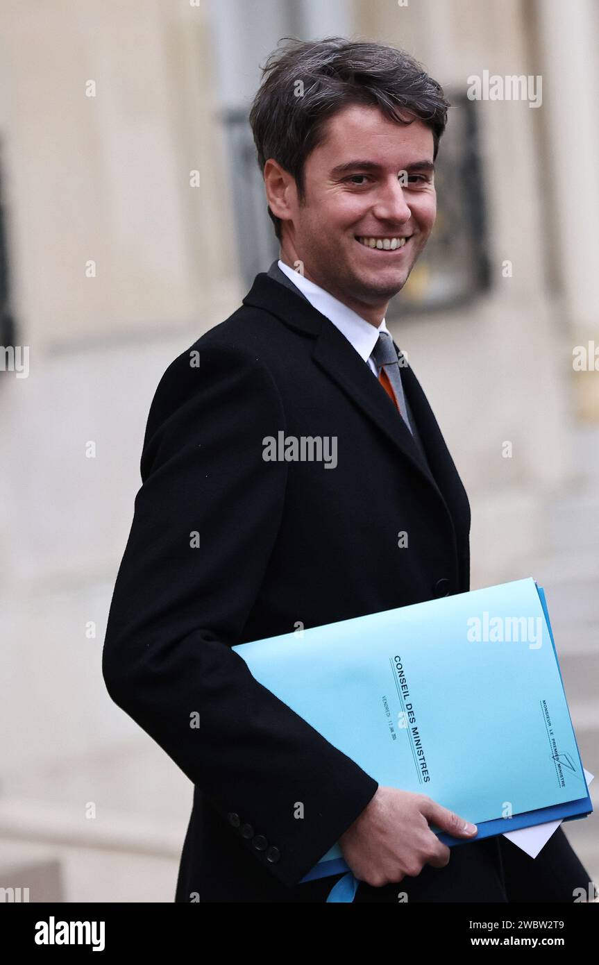Paris, France. 12th Jan, 2024. French newly-appointed Prime Minister ...