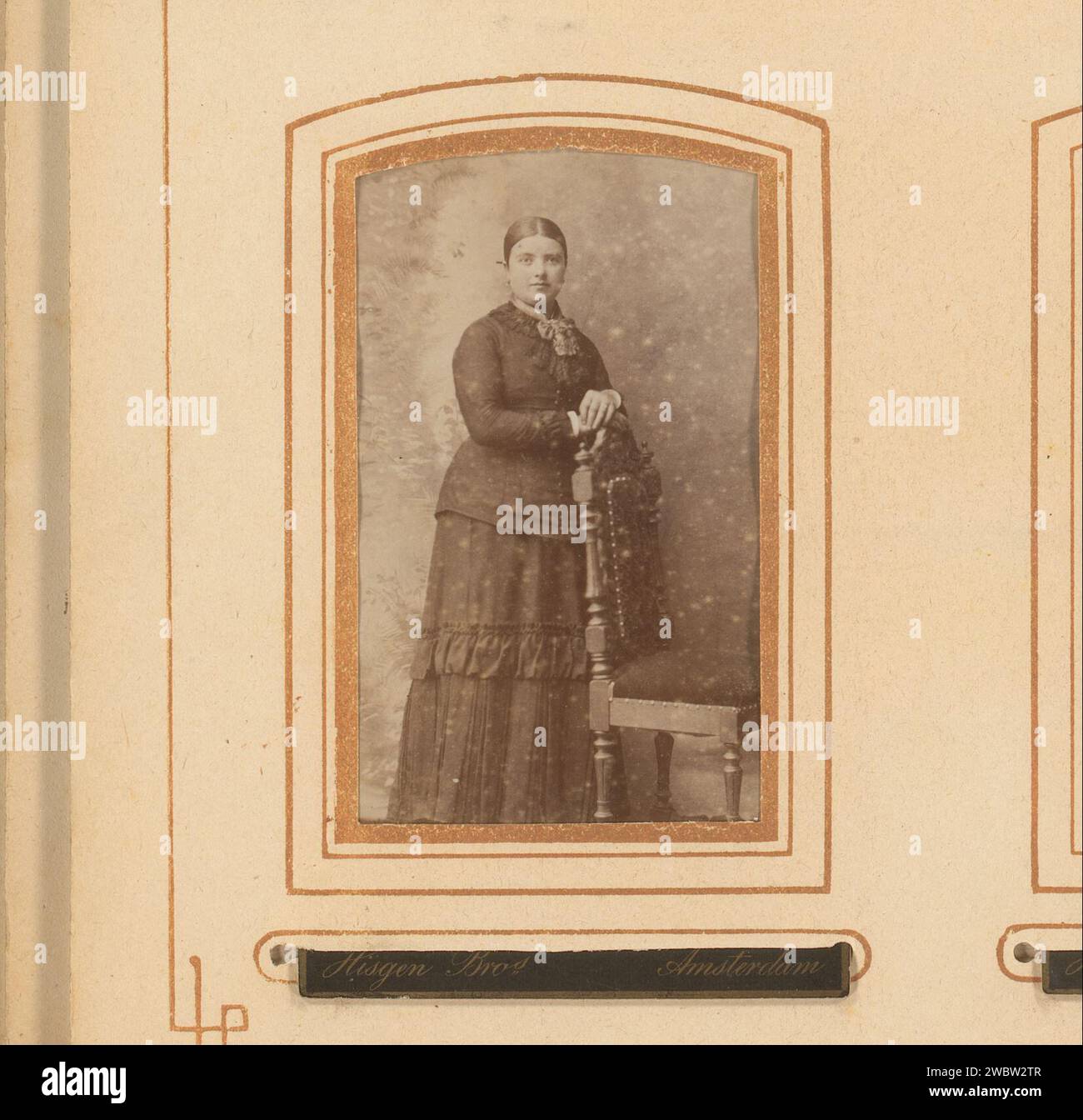 Portrait of a standing woman by a chair, Hisgen Brothers, 1877 - 1884 ...