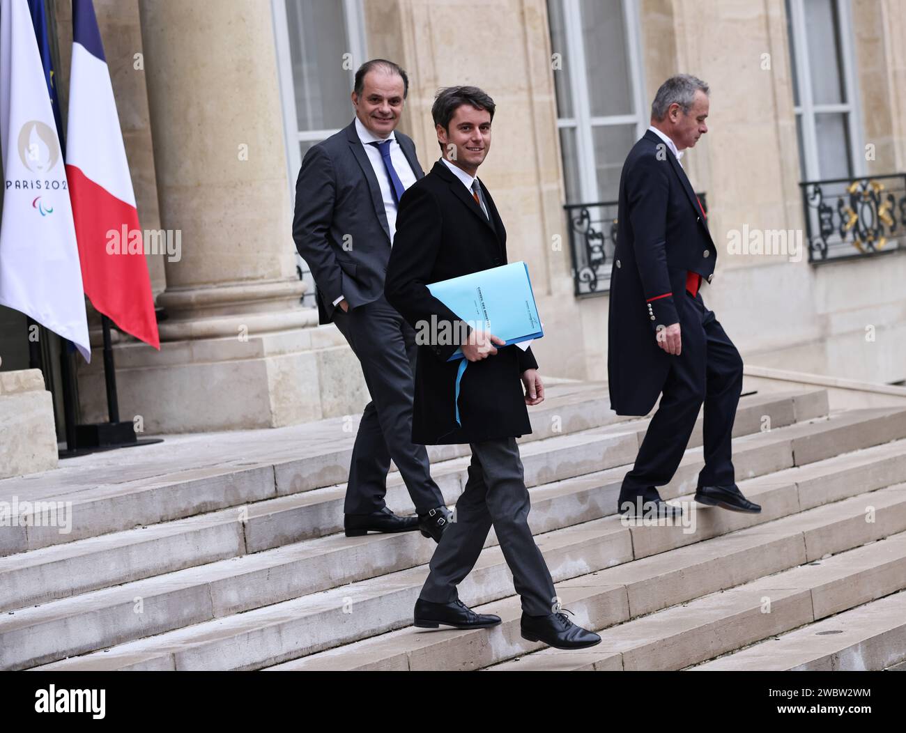 Paris, France. 12th Jan, 2024. French newly-appointed Prime Minister ...