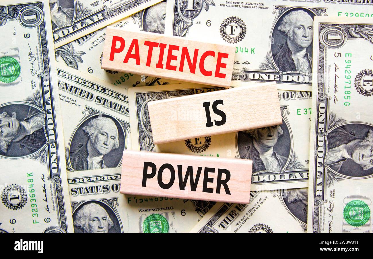 Patience is power symbol. Concept words Patience is power on beautiful ...