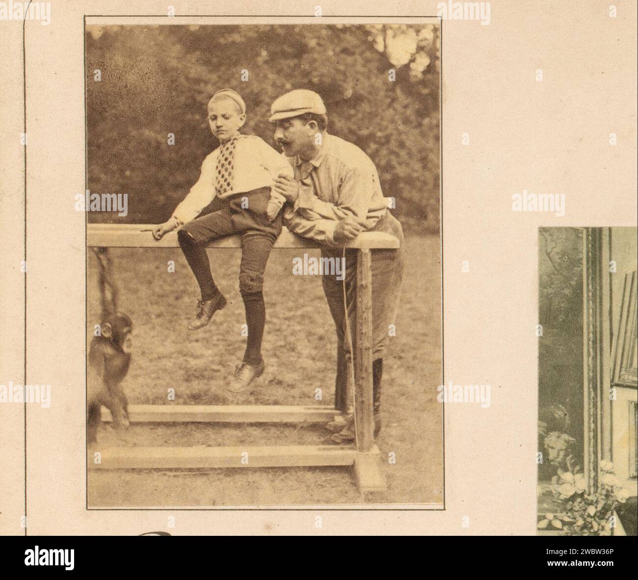 Lucien Guitry with his son Sacha and a monkey, Anonymous, 1895 ...