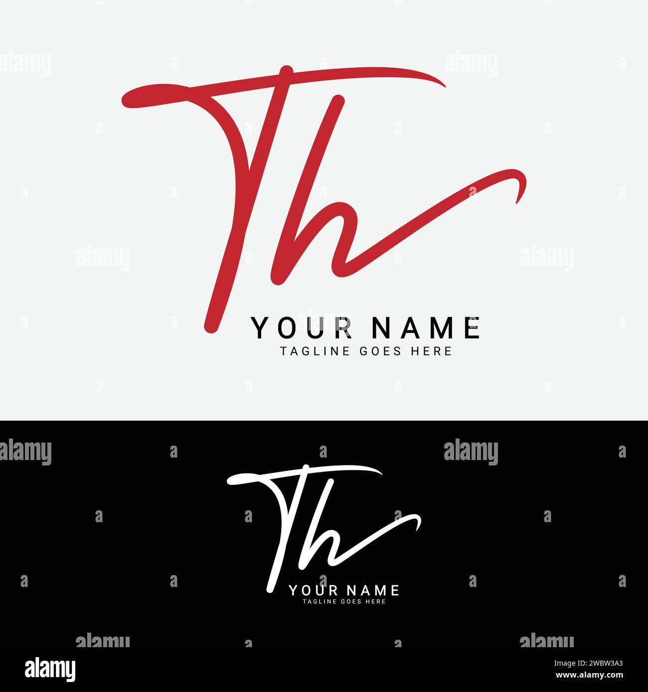 T, H, TH Initial handwriting or handwritten letter logo for identity ...