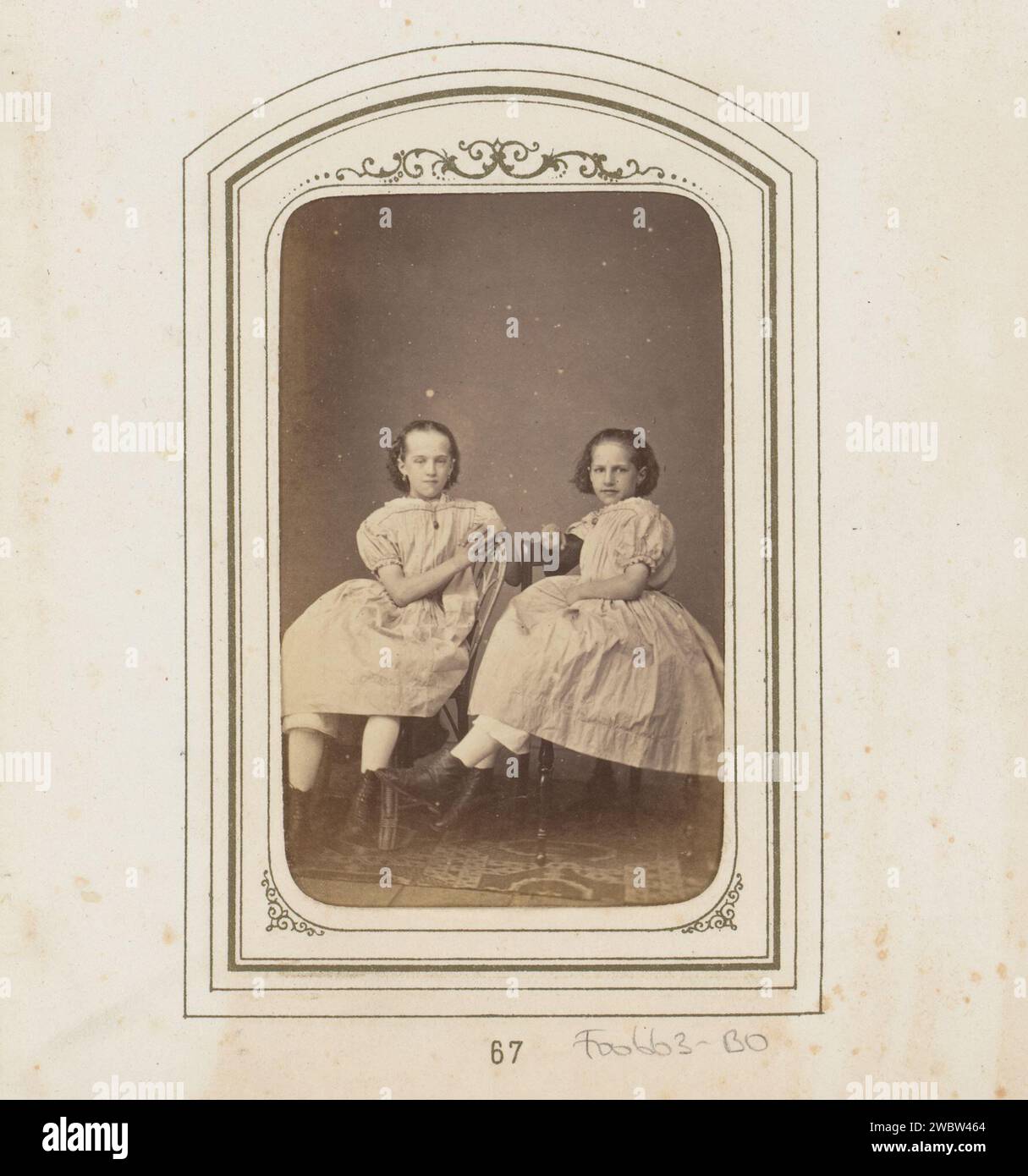 Portrait of two sitting girls, Roelof Loots, 1860 - 1880 Photograph ...