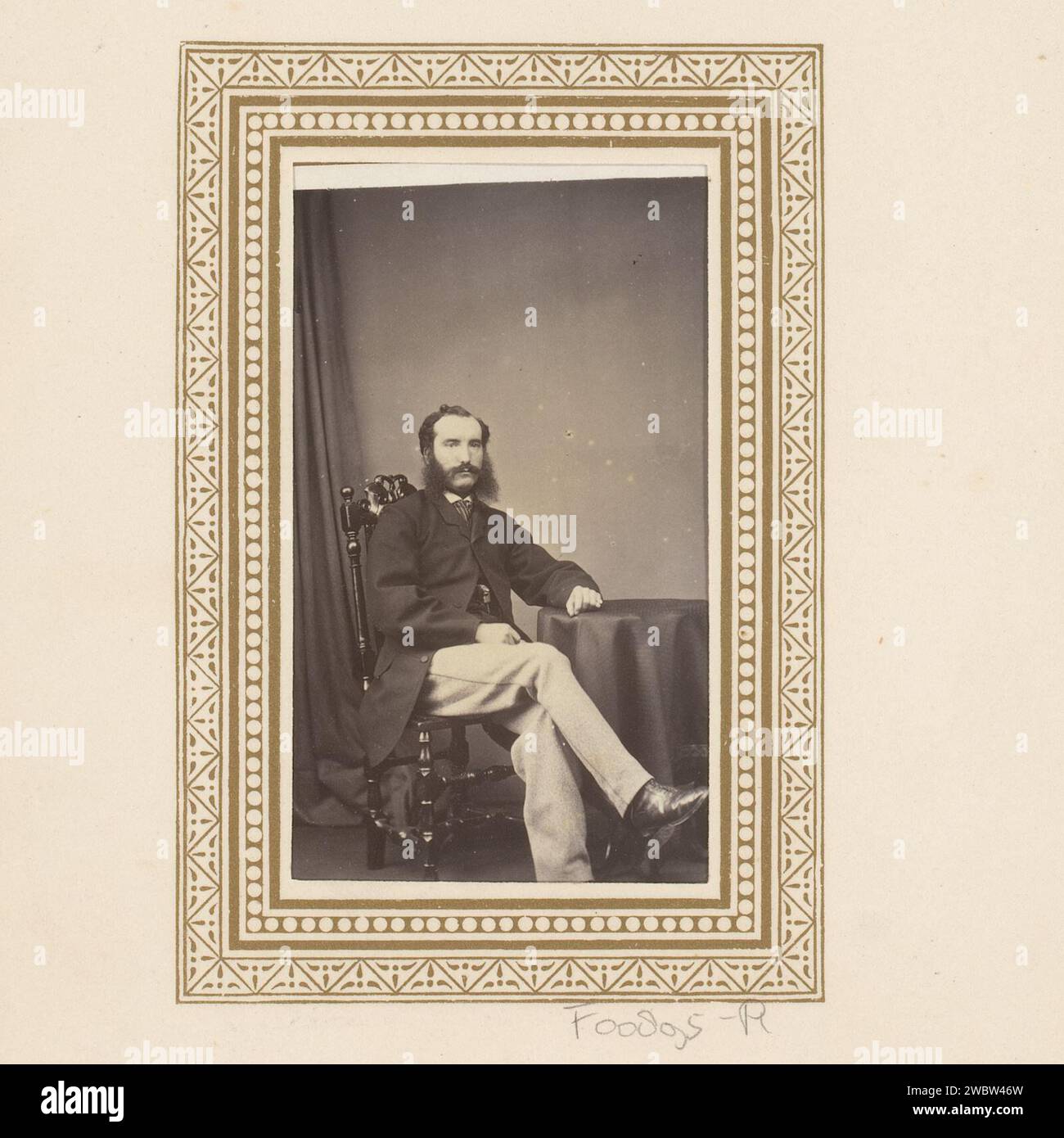 Portrait of a sitting man with Bakkebaard, W. Oakeshott, 1855 - 1870 ...