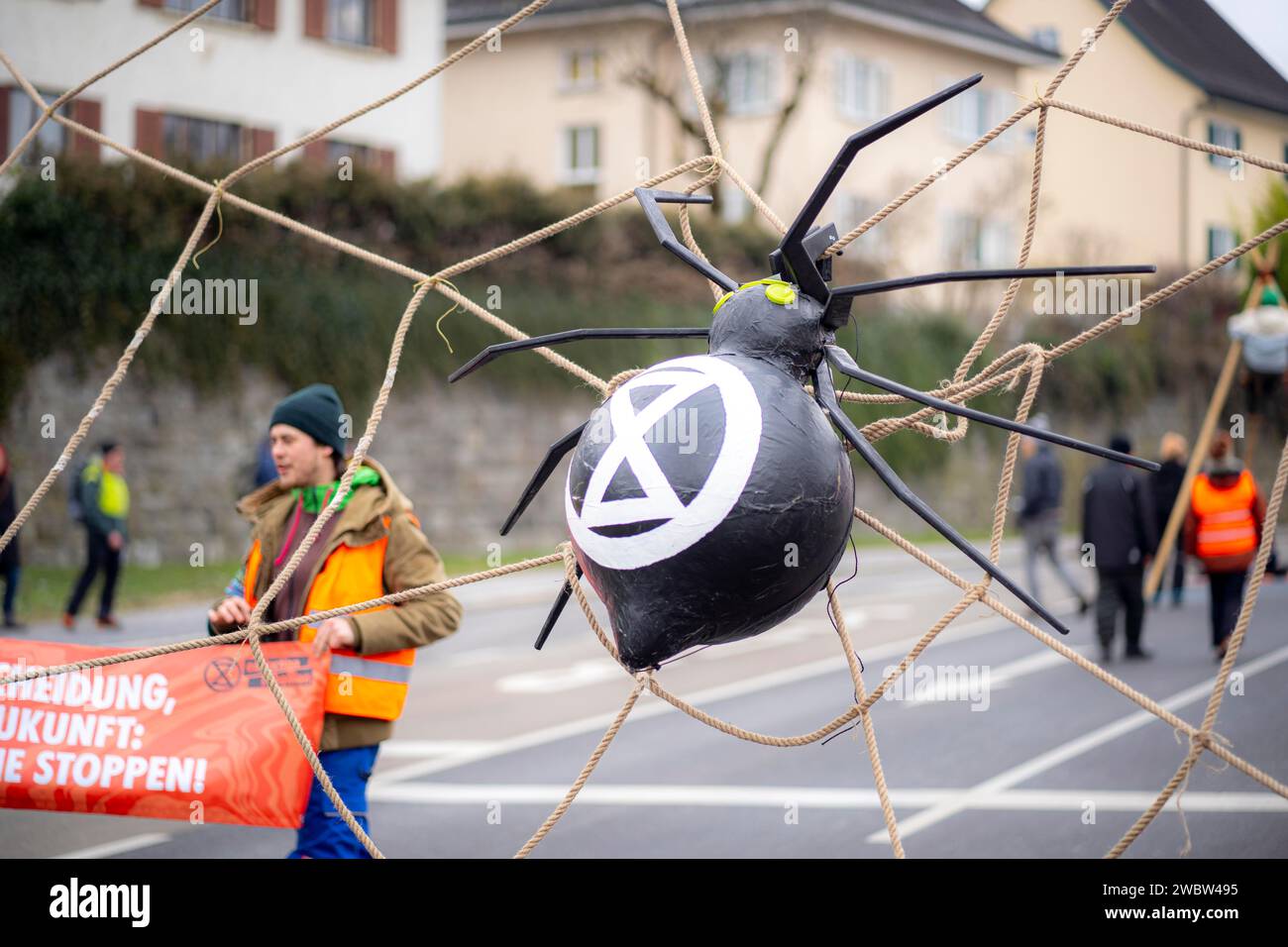 Feldkirch, Vorarlberg, Austria. 12th Jan, 2024. Climate activists from ...