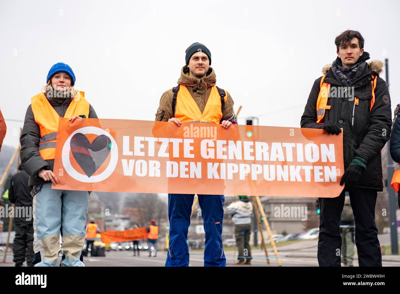 Feldkirch, Vorarlberg, Austria. 12th Jan, 2024. Climate activists from ...