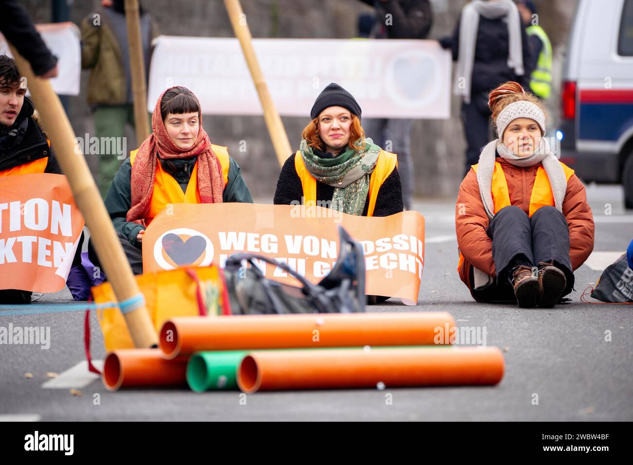 Feldkirch, Vorarlberg, Austria. 12th Jan, 2024. Climate activists from ...