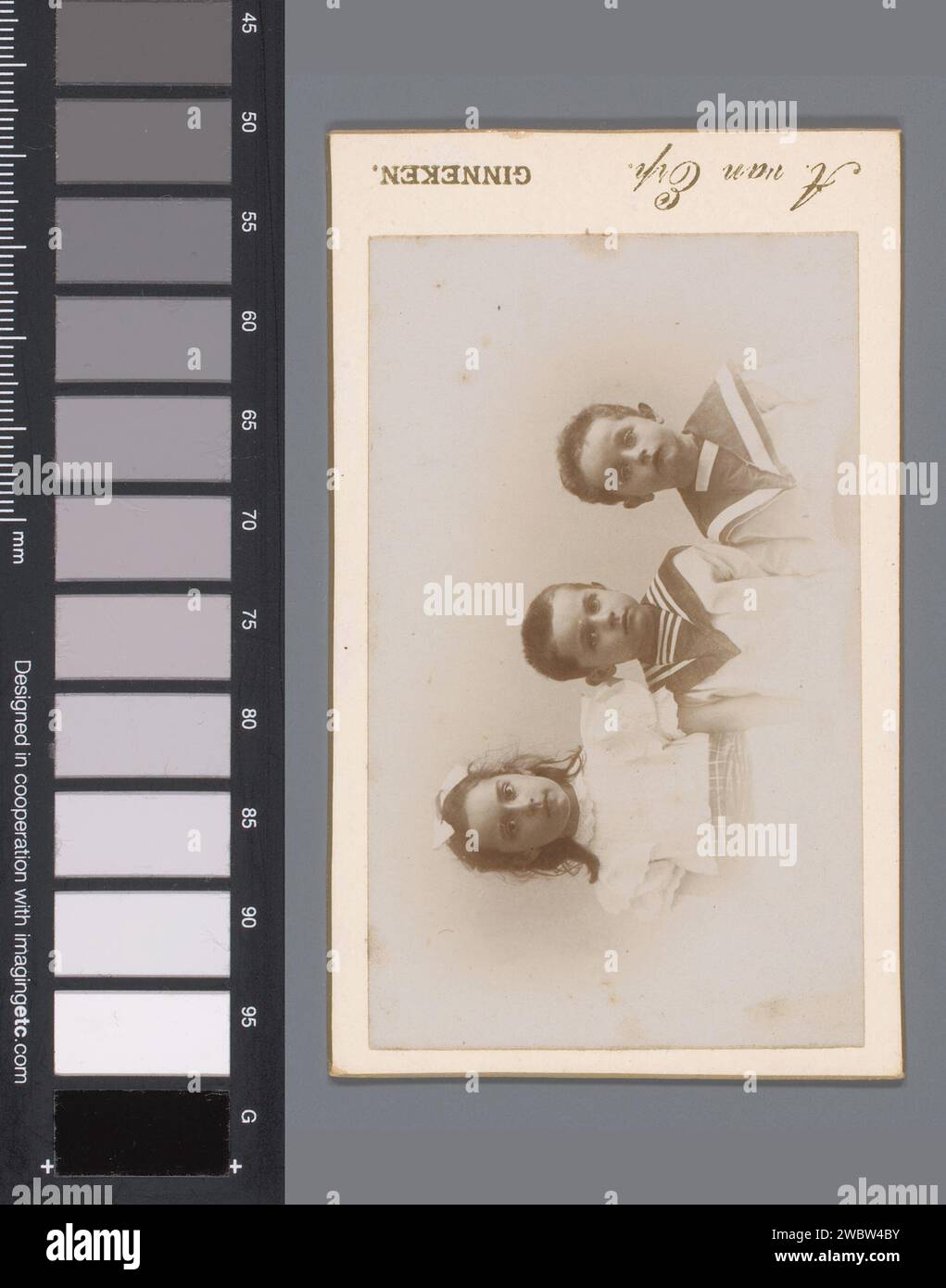 Portrait of three unknown children, Albertus Theodorus Antonius Joseph ...