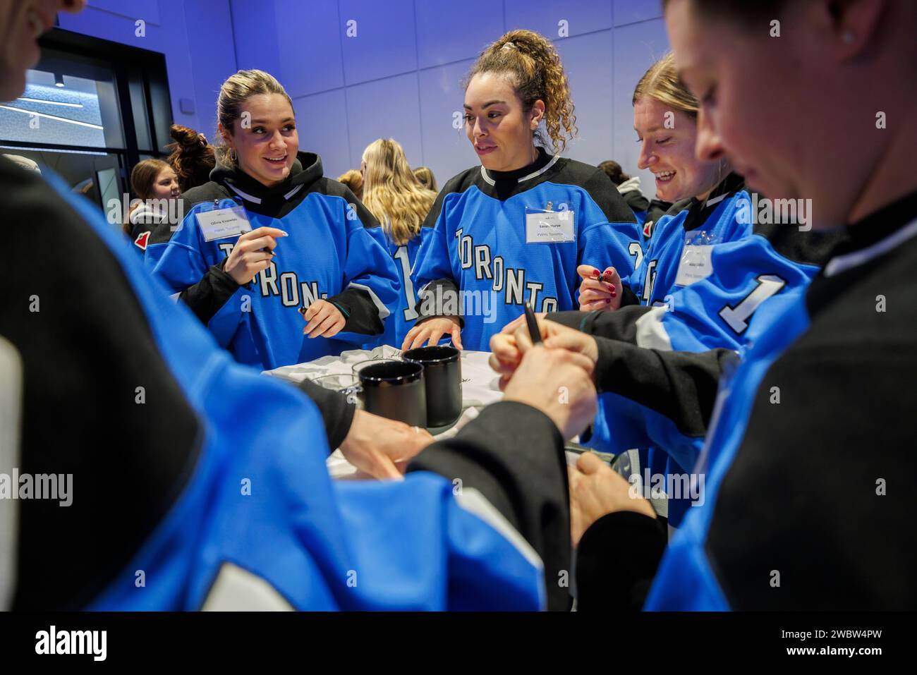 Toronto Professional Women's Hockey League team members sign autographs ...