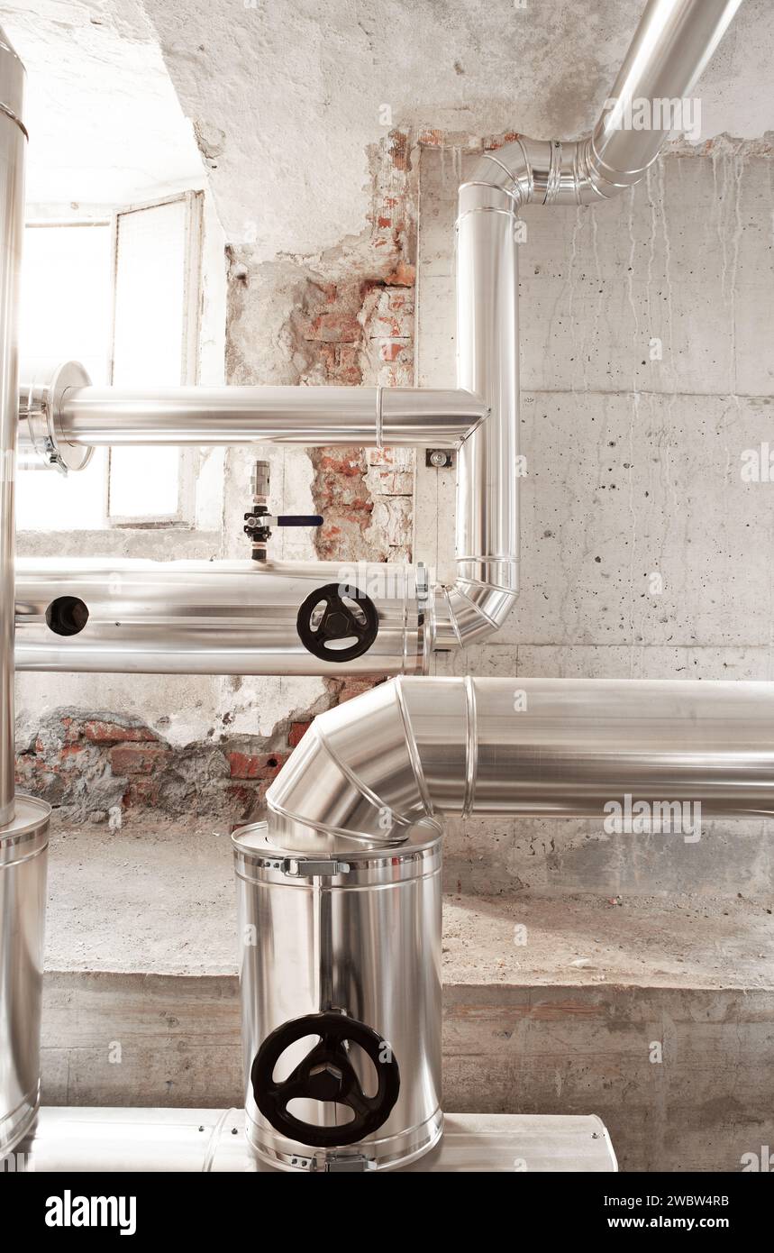 Hvac pipes, heating, ventilation, air conditioning and cooling system ...