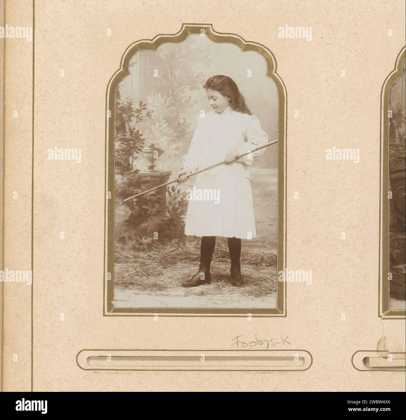 Portrait of a girl in white dress with landing net, Pieter Wilhelmus ...