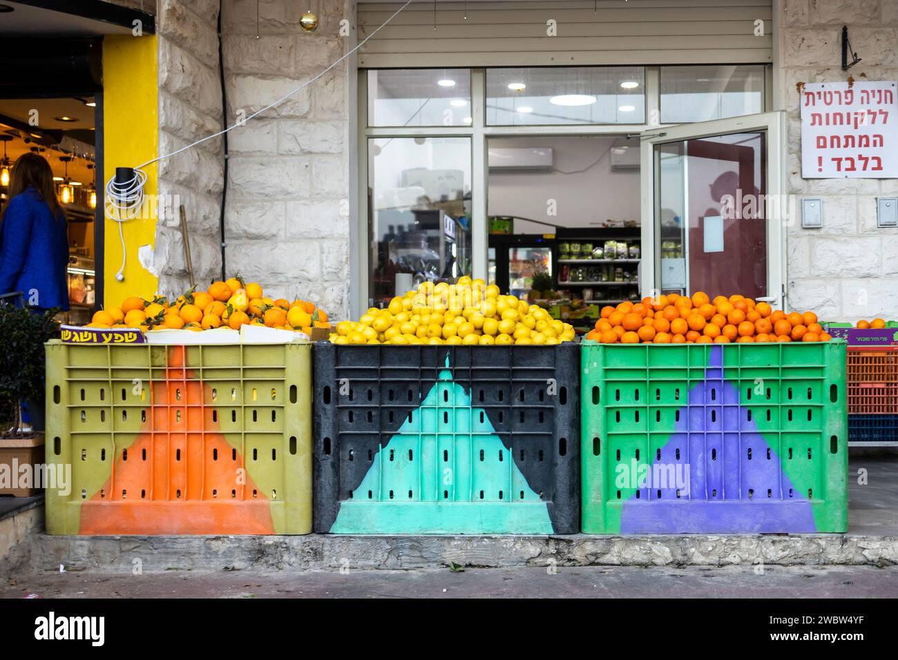 Haifa, Israel - January 10, 2024, Lemons, oranges and tangerines in ...
