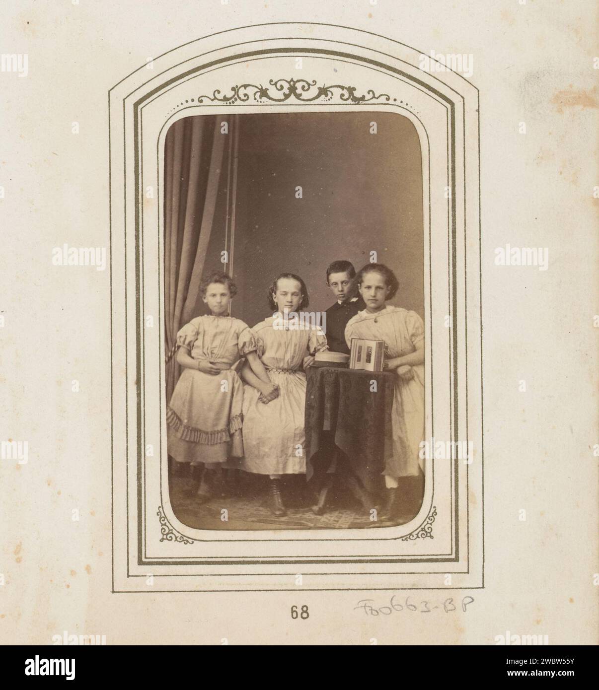 Group portrait of four children, Roelof Loots, 1860 - 1880 Photograph ...