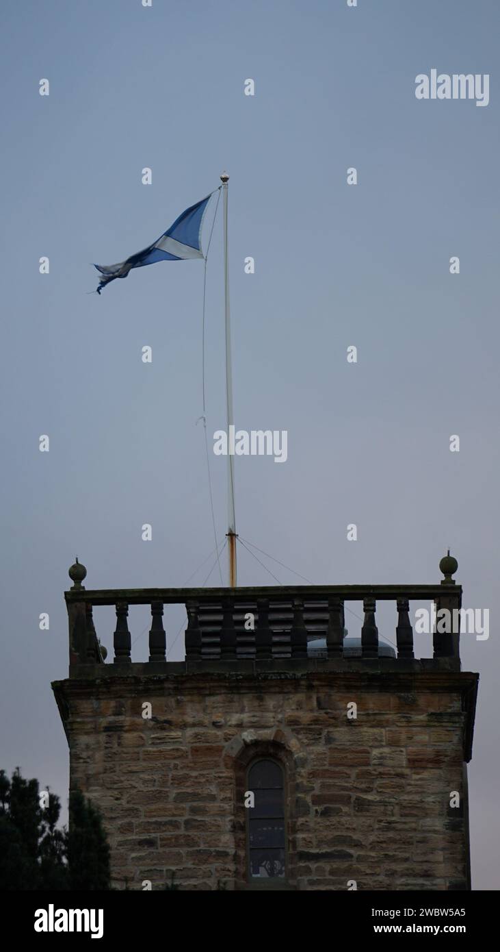 The Saltire on top of the Burgh Halls, Linlithgow Stock Photo - Alamy