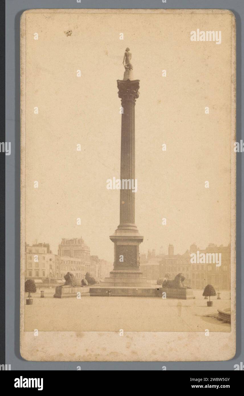 Nelson's Column op Trafalgar Square in Londen, anonymous, 1865 - 1870 ...