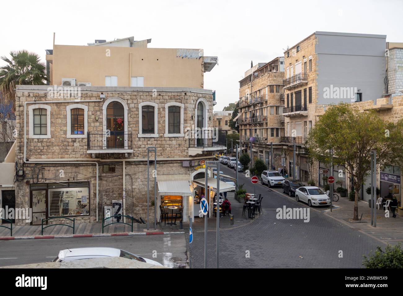 Haifa, Israel - January 10, 2024, Eclectic houses in the lower city, a ...