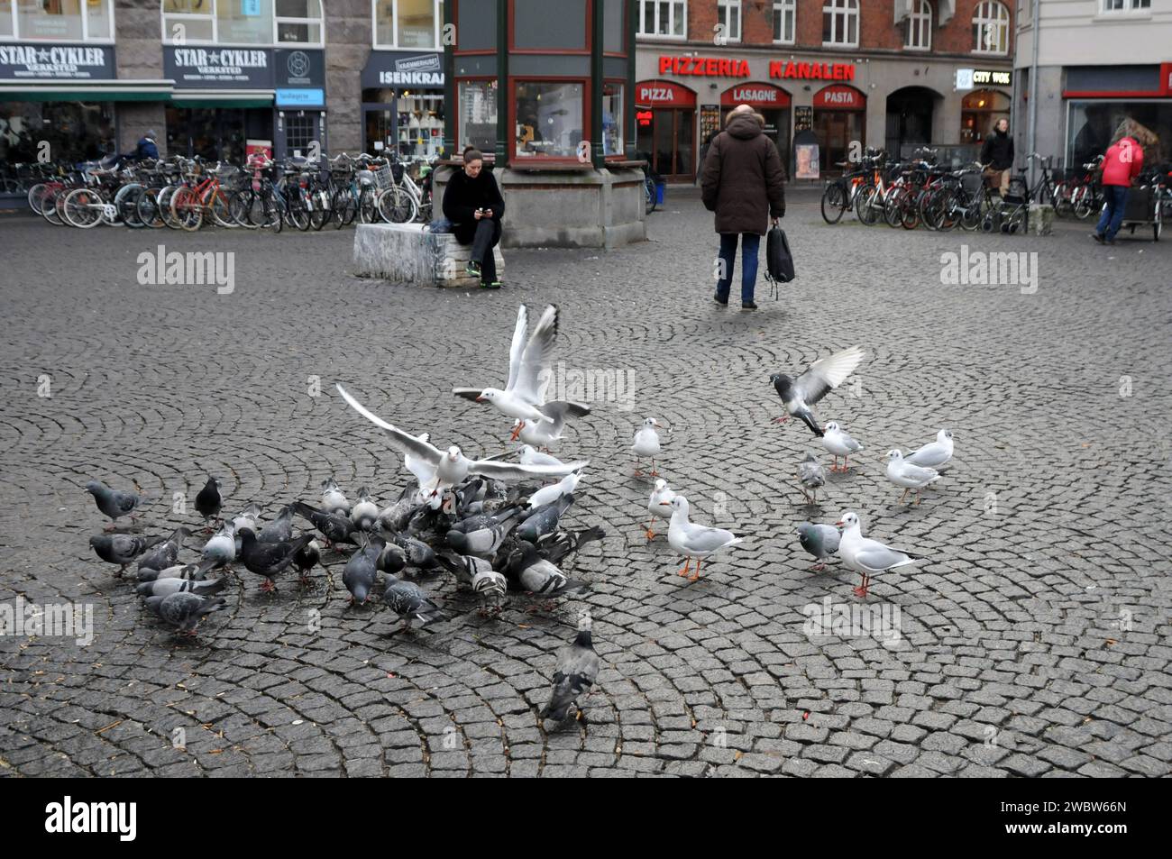 Copenhagen, Denmark /12 January 2024/Christianshavn torv in danish ...