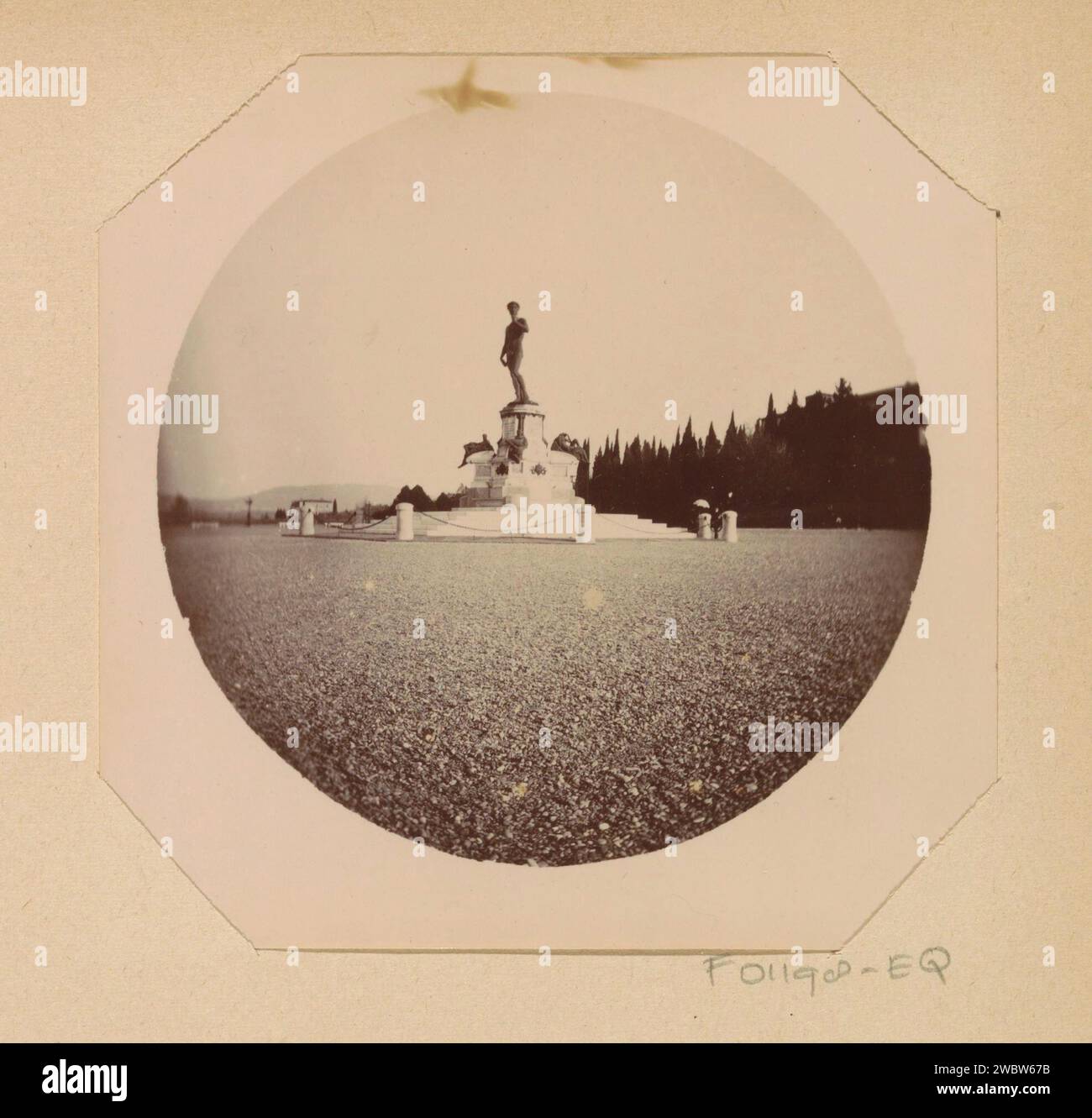 View of the memorial for Michelangelo on the Piazzale Michelangelo in ...