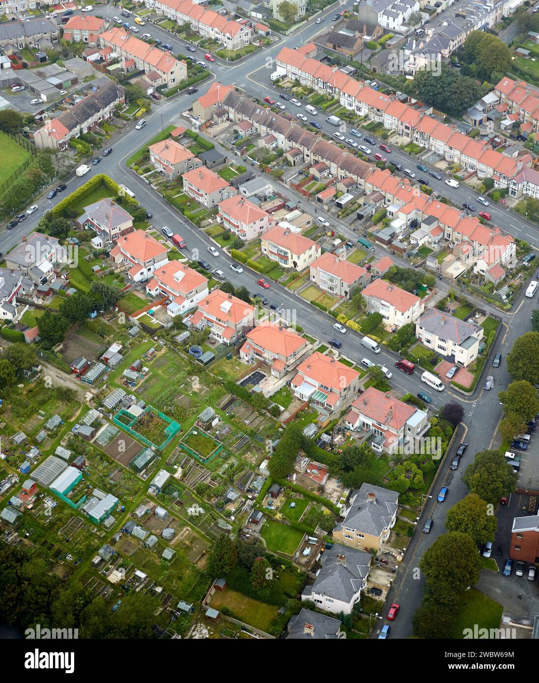 An aerial photograph of Douglas, capital of the Isle of Man Stock Photo ...