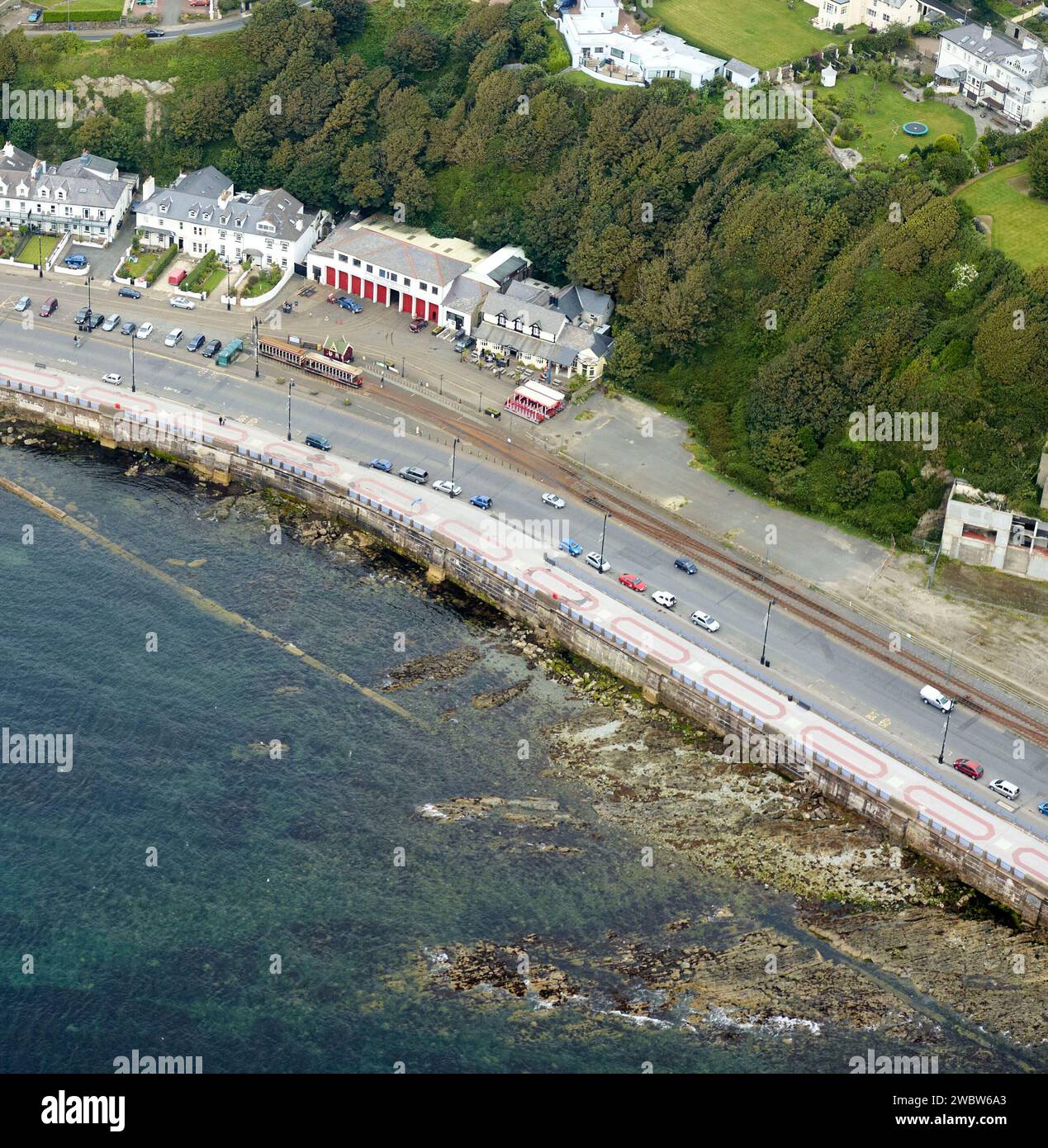 An aerial photograph of Douglas, capital of the Isle of Man Stock Photo ...