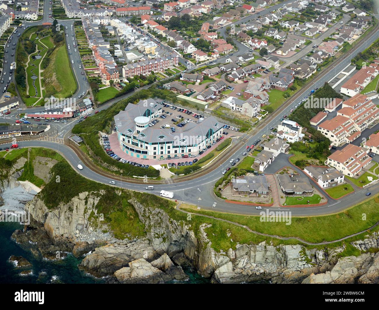 An aerial photograph of Douglas, capital of the Isle of Man Stock Photo ...
