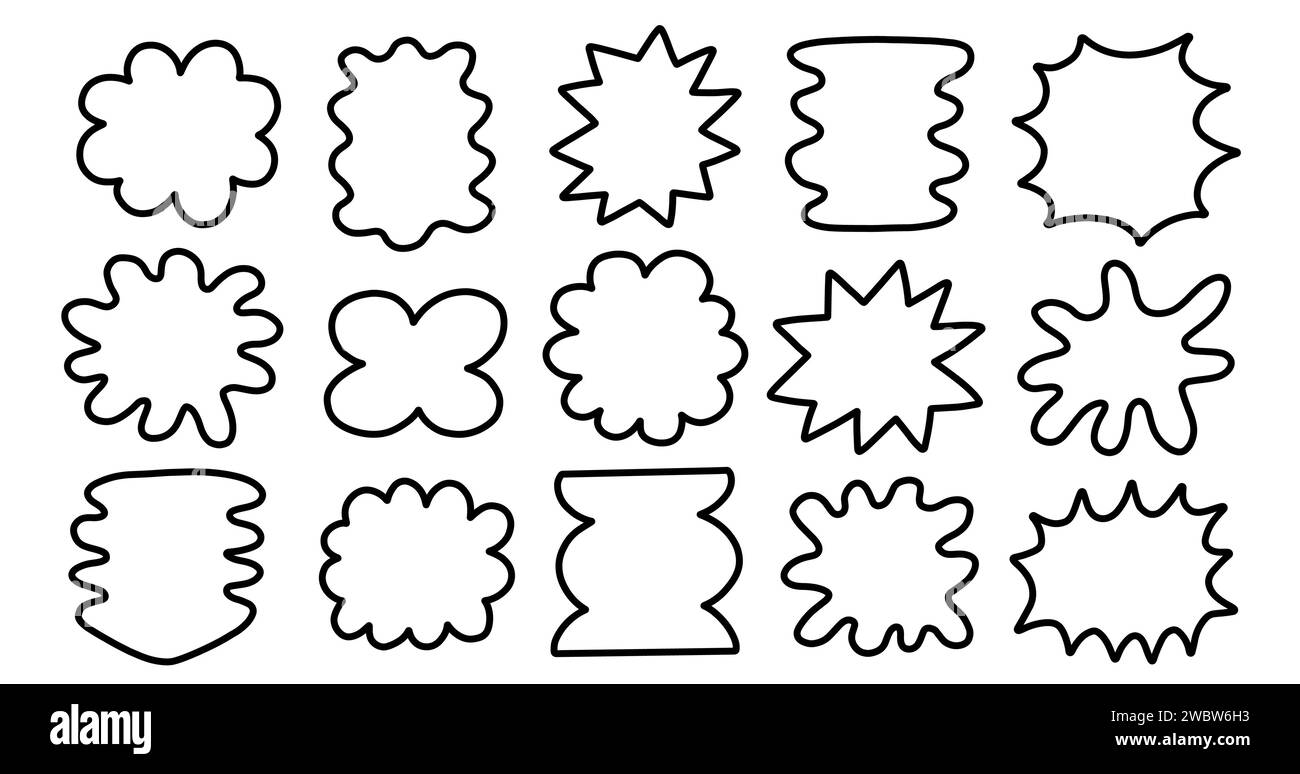 Outline frames speech bubbles line forms set Stock Vector Image & Art ...