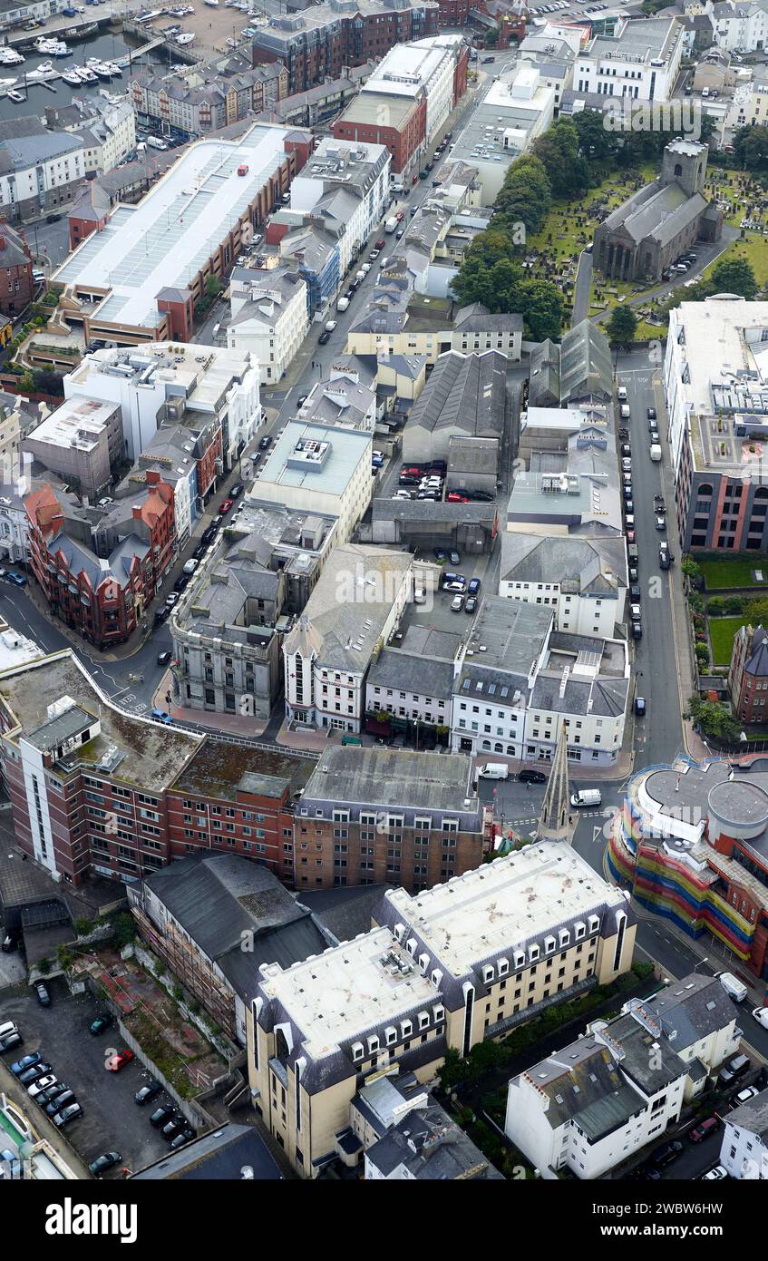 An aerial photograph of Douglas, capital of the Isle of Man Stock Photo ...