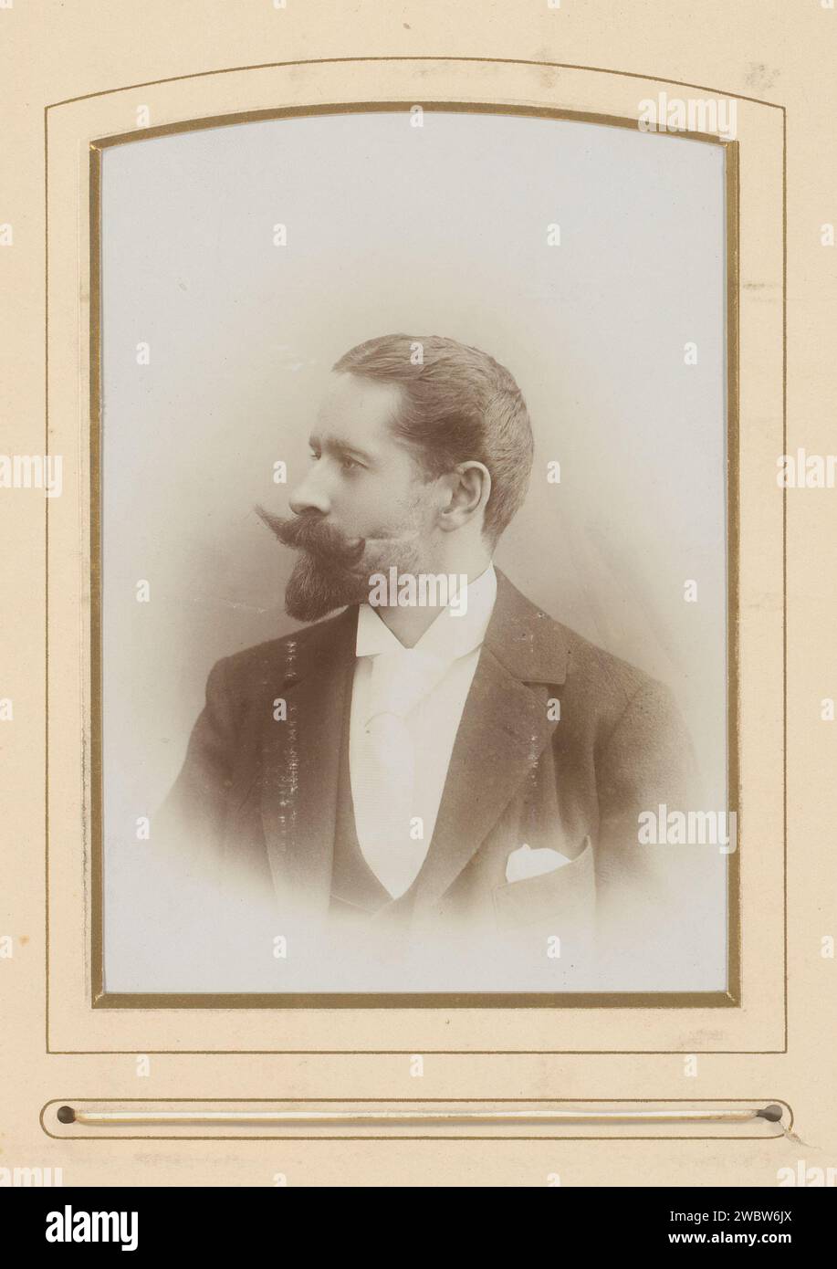 Portrait of a man with mustache and beard, Adolf Wohlbach, 1880 - 1920 ...