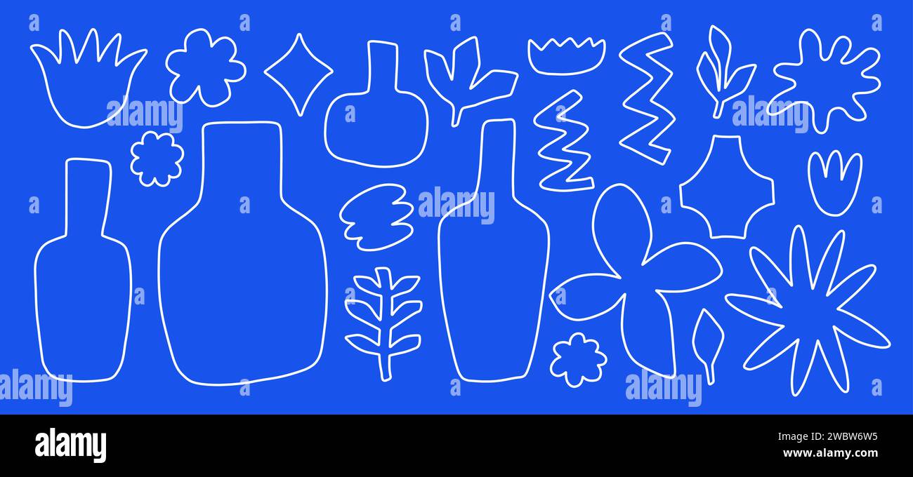 Cut out abstract organic shapes. Outline forms set Stock Vector Image ...