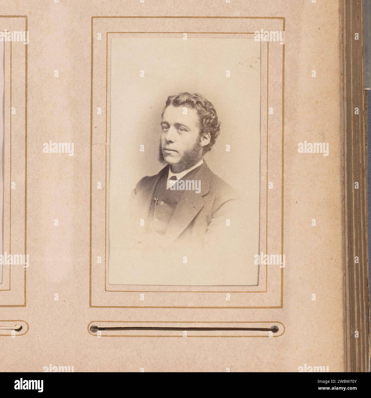 Portrait of a man with bakkebaarden, Louis Robert Werner, 1861 - 1866 ...