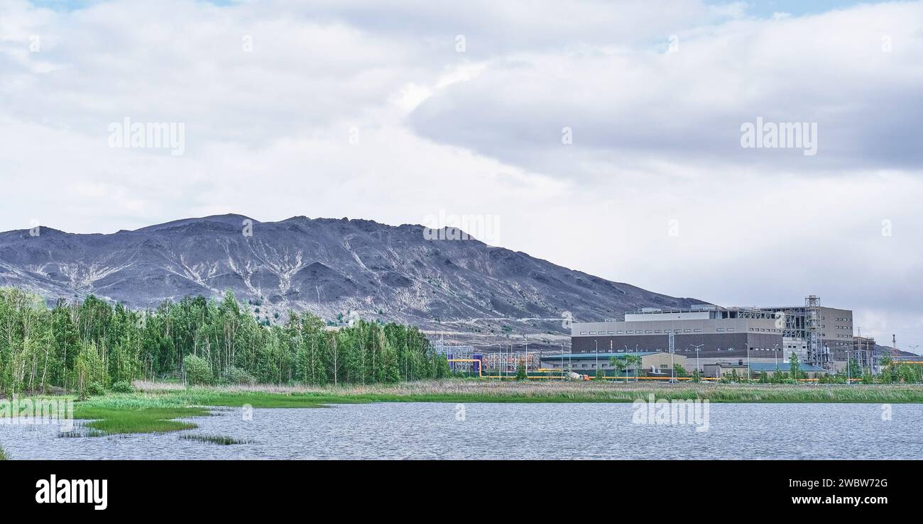 Karabashmed copper smelter, Karabash, Russia. City cleared pond in ...