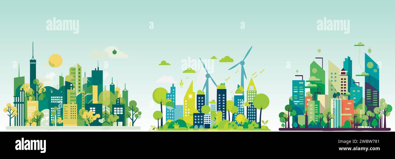 Future eco city street scene hi-res stock photography and images - Alamy