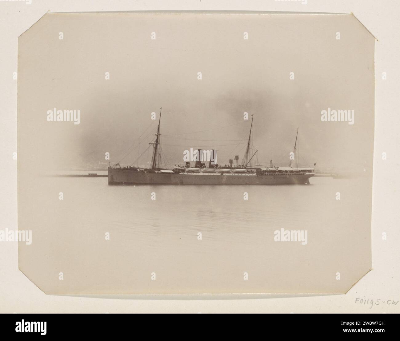 Ship for anchor in a harbor, possibly in South Africa., Anonymous, c ...