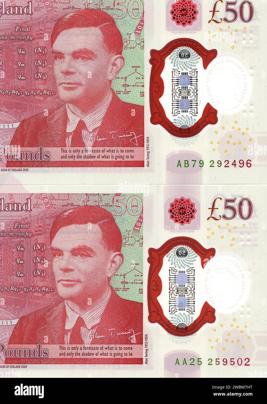 Fifty pound banknotes from the United Kingdom/Great Britain on a black ...